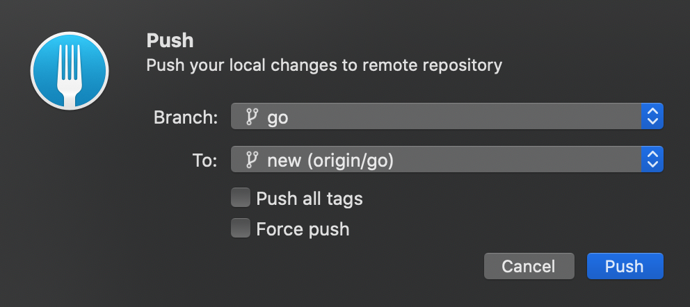 Push to origin/master instead of the defined new branch origin/go ...