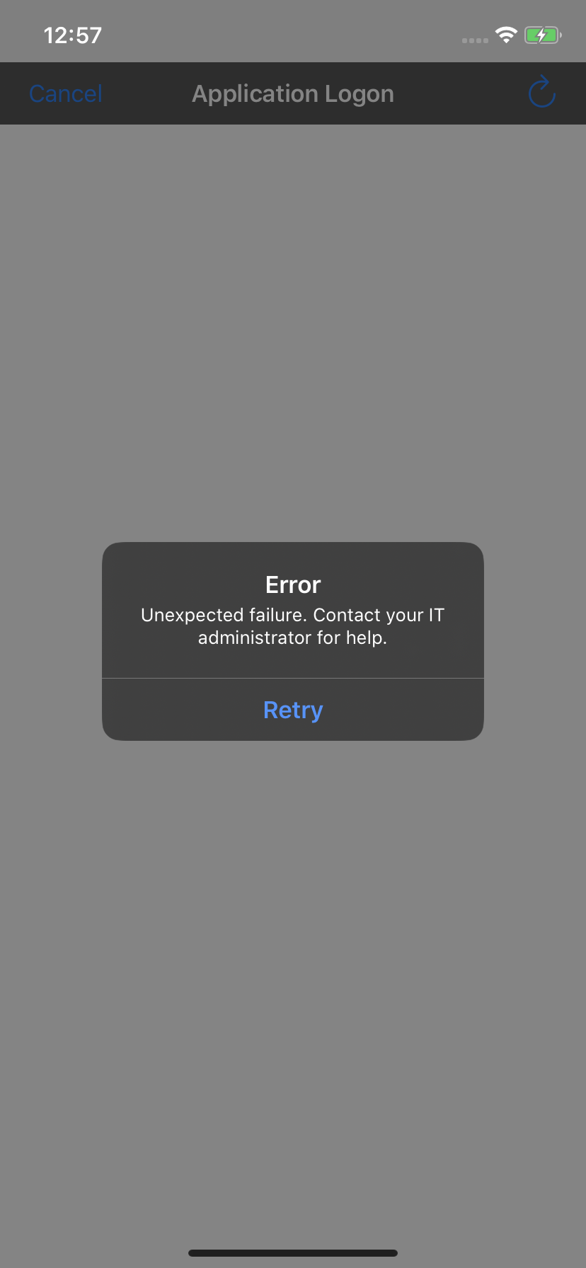 Undocumented error dialog, nothing printed to iOS console: "Error" "Unexpected failure. Contact ...