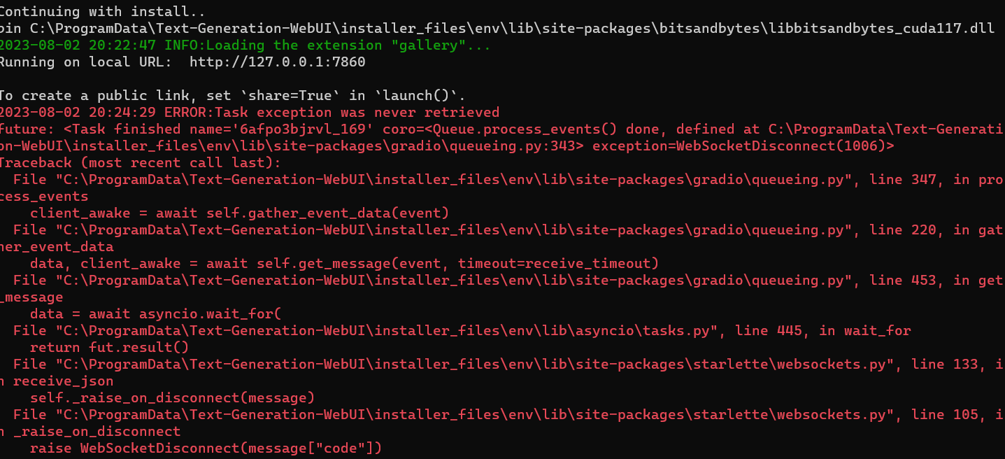 Gradio issues on WSL2 & Windows · Issue #3421 · oobabooga/text-generation-webui · GitHub