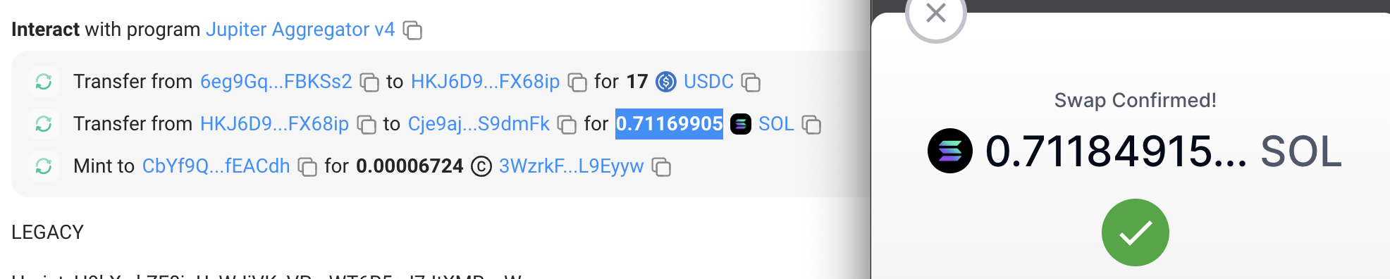 Swap Confirmation Shows The Quote Amount Not The Exact Amount Received · Issue 2938 · Coral