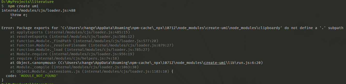 umi 3.0.11 执行 npm create umi 报错 · Issue #4214 · umijs/umi · GitHub