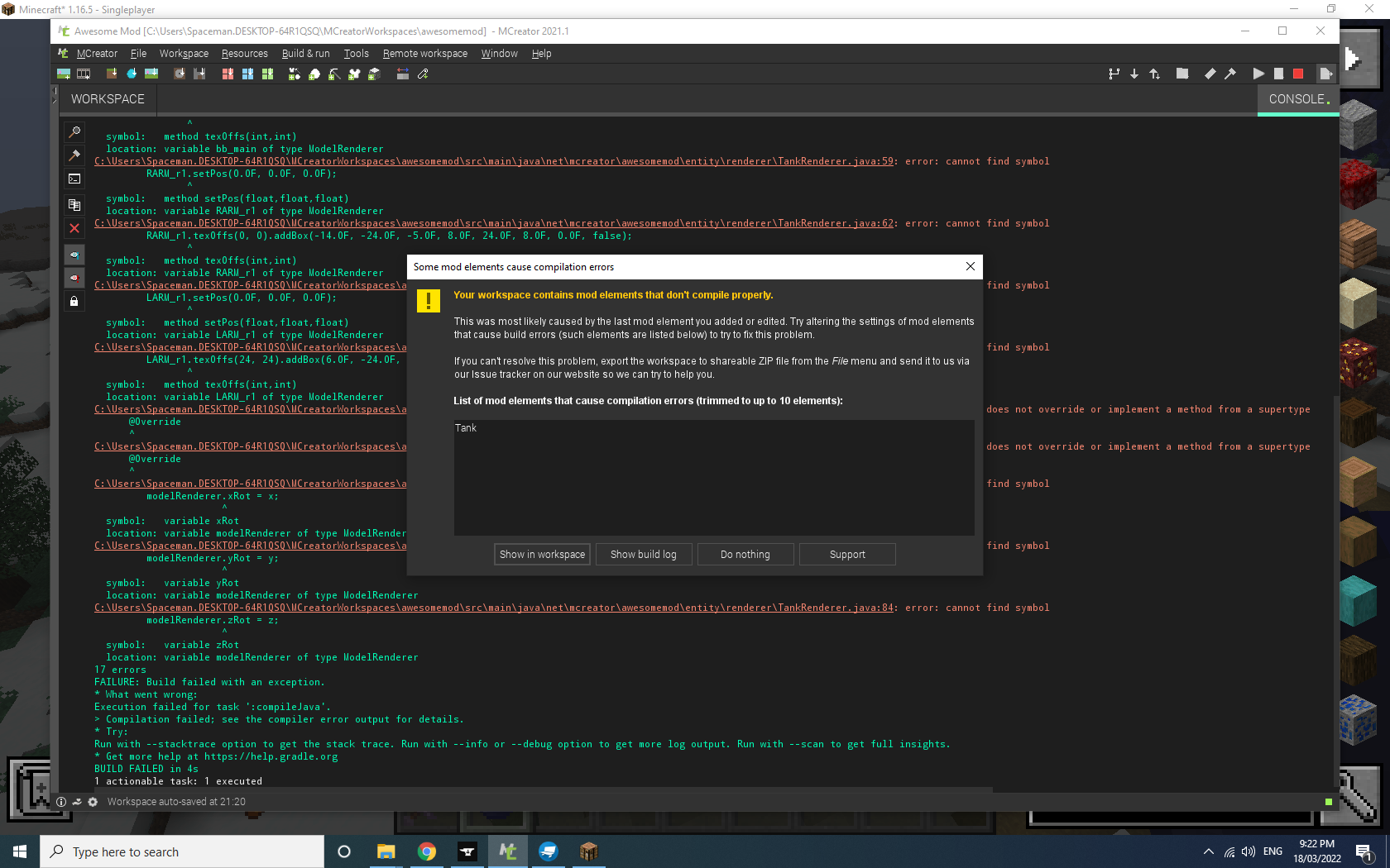 Stupid Model Warning · Issue #2507 · MCreator/MCreator · GitHub