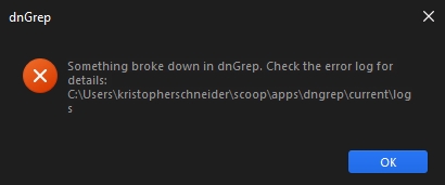 dnGrep is not opening when I click on it. · Issue #9199 · ScoopInstaller/Extras · GitHub