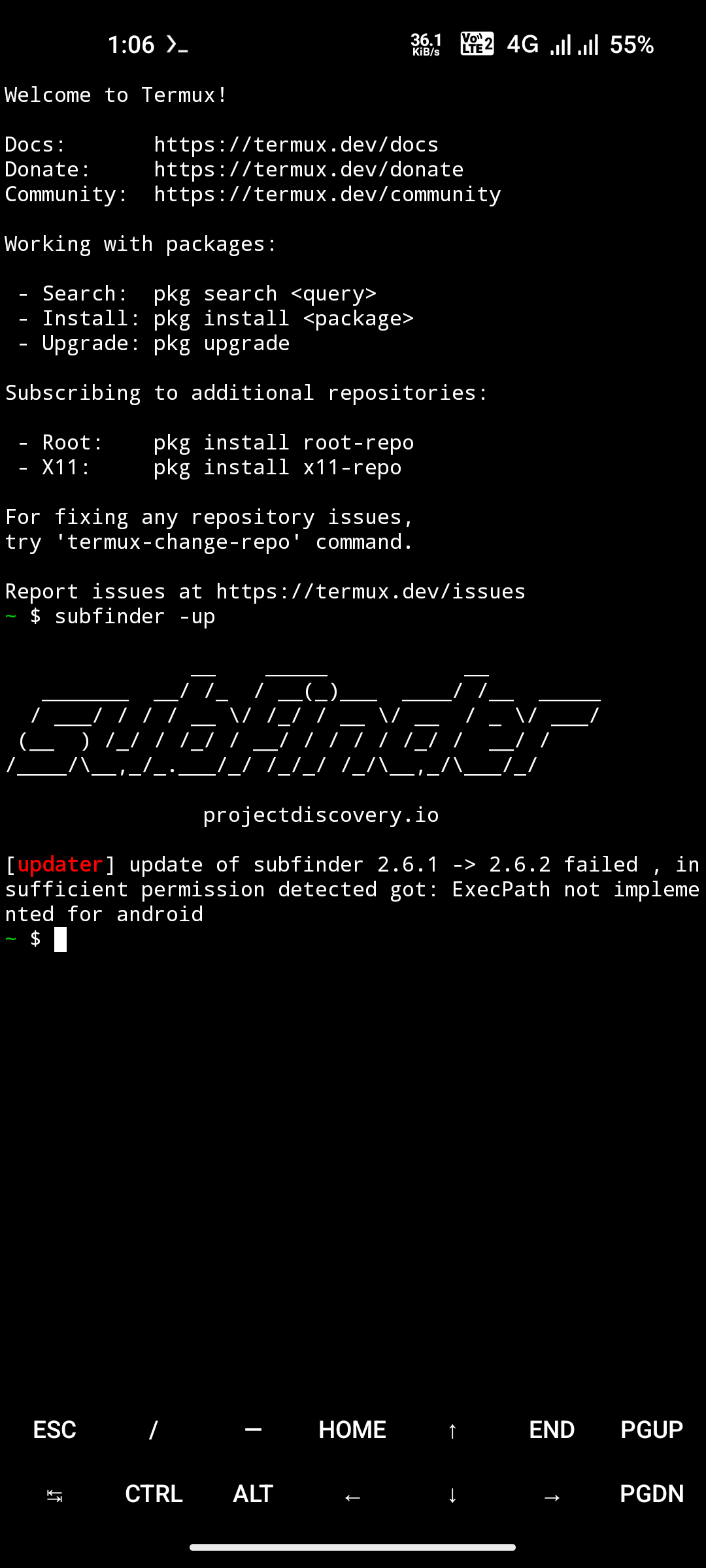 Can't update subfinder in termux · Issue #961 · projectdiscovery/subfinder · GitHub