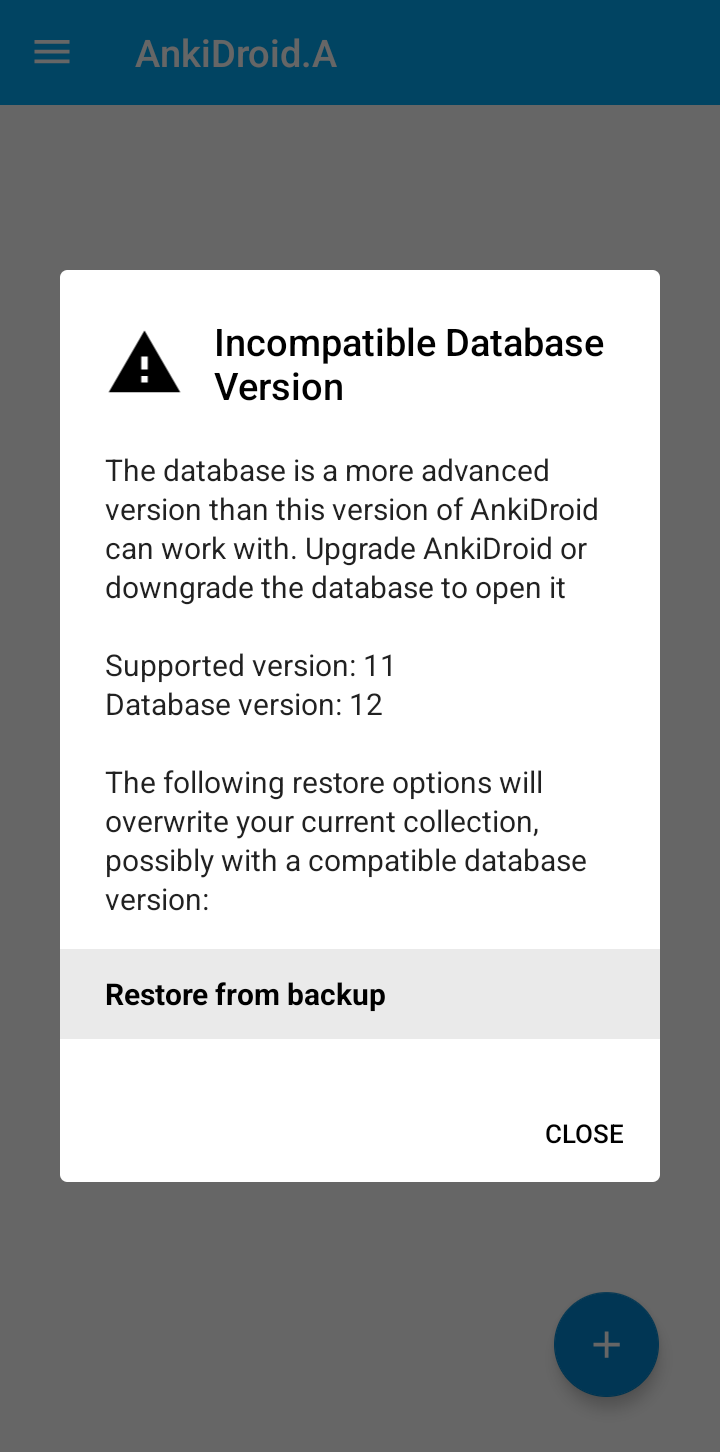 [Bug] Incompatible database version dialog - Restore from backup doesn't work · Issue #11811 ...