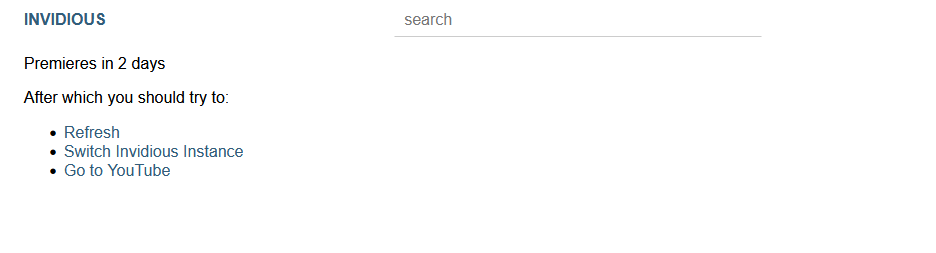 (invidious) do not redirects when the video is not yet available ...