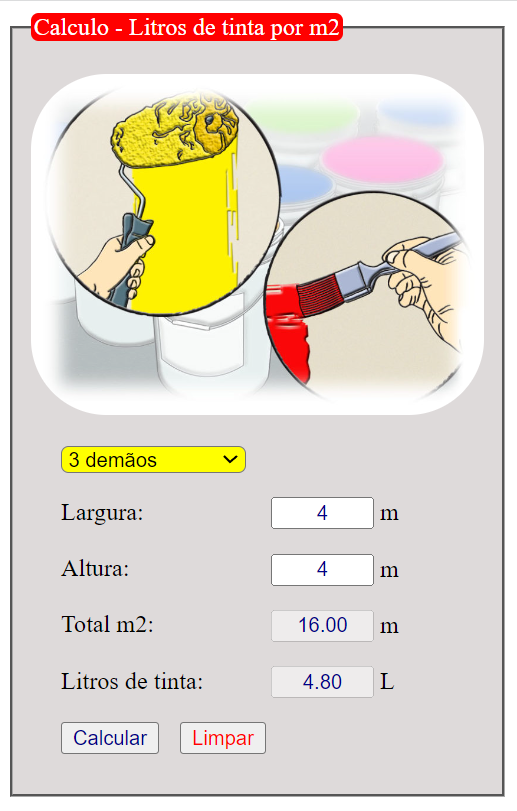 GitHub - GiulianoVianna/Calculo_tinta_m2: Calculo de tinta por m2.
