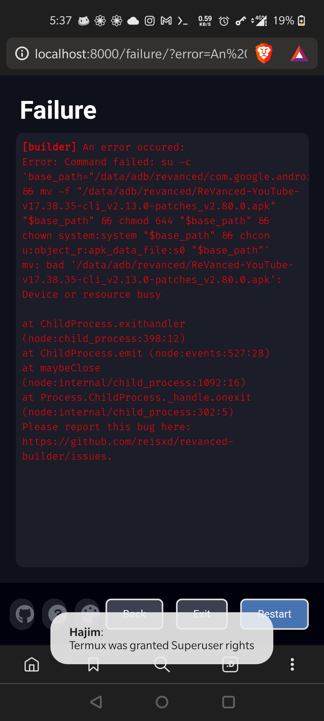 CANNOT MOUNT REVANCED ROOT · Issue #492 · reisxd/revanced-builder · GitHub