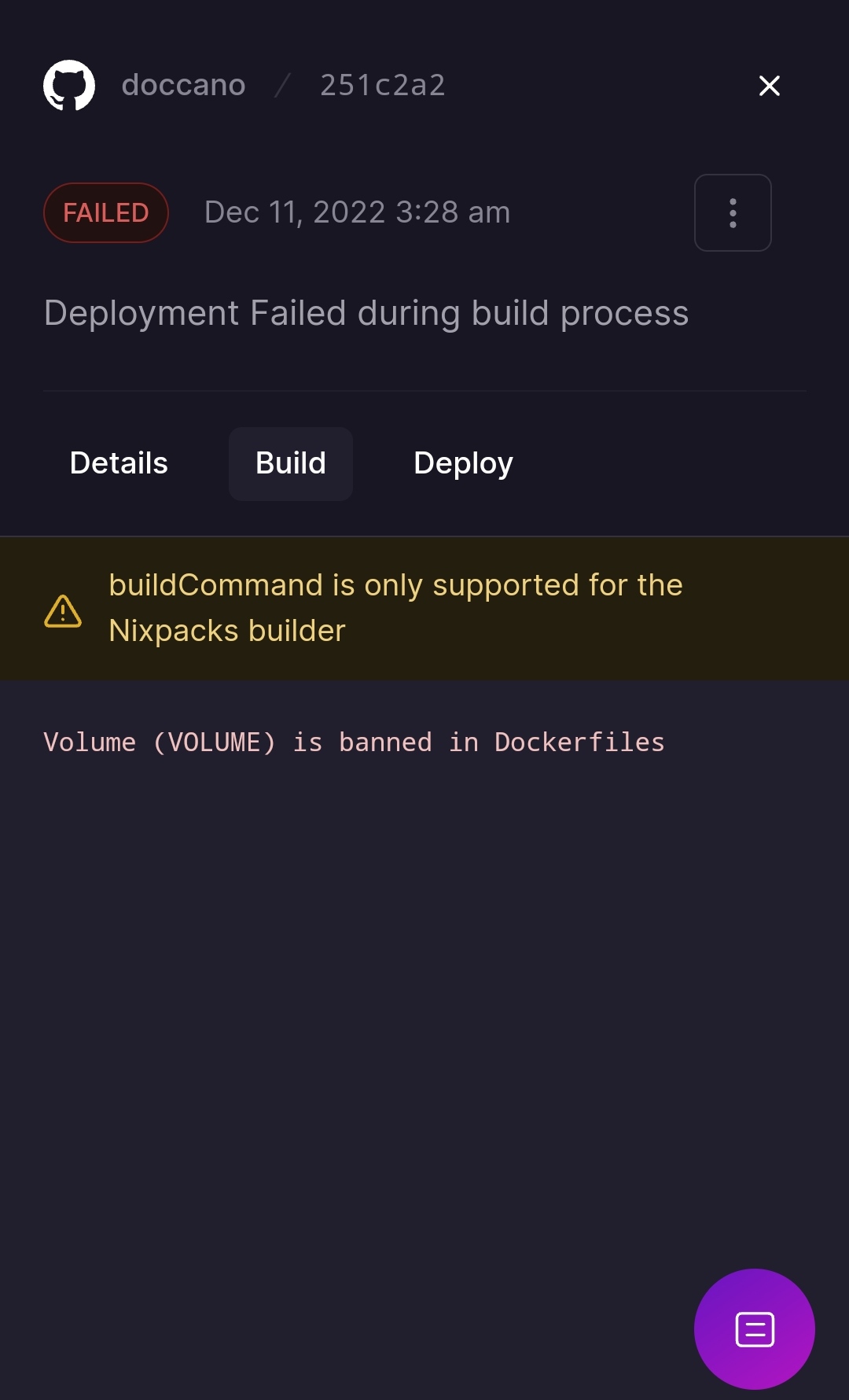 Installing In Railway Volume Is Banned In Dockerfiles · Issue 2091 · Doccanodoccano · Github