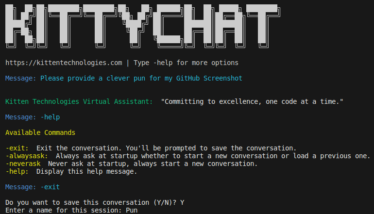GitHub - mrcafune/KittyChat: CLI frontend for ChatGPT