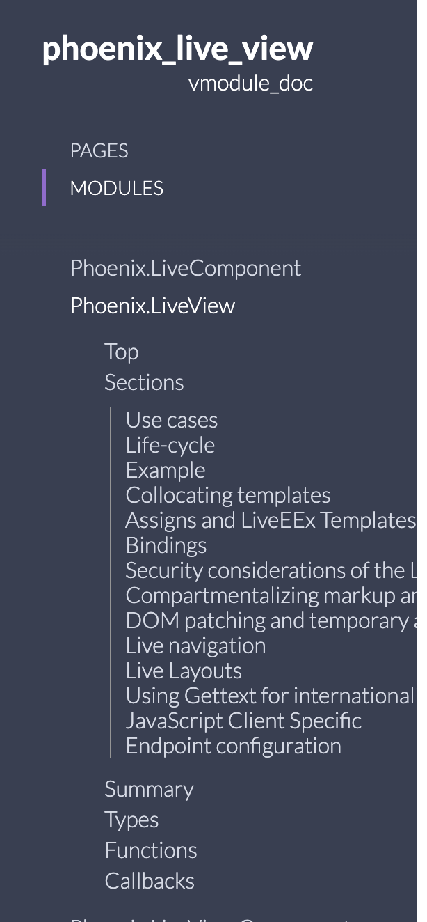 Republish documentation for Module Doc Sections · Issue #908 · phoenixframework/phoenix_live ...