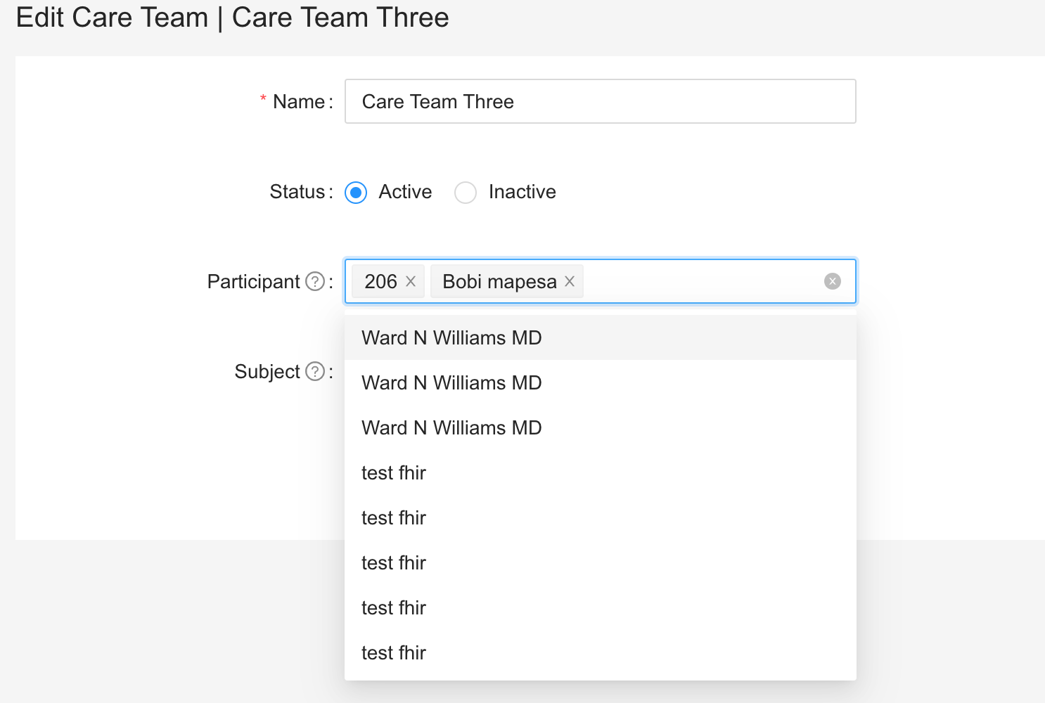 [FHIR Road Map]: Hide inactive practitioners on the FHIR CareTeams module · Issue #835 · onaio ...
