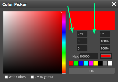 Color picker panel cannot display text for RGB, HSV options · Issue ...