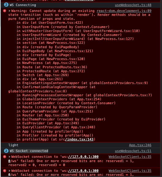 Websocket connection failure rapid reload · Issue #127 · workfloworchestrator/orchestrator-core ...