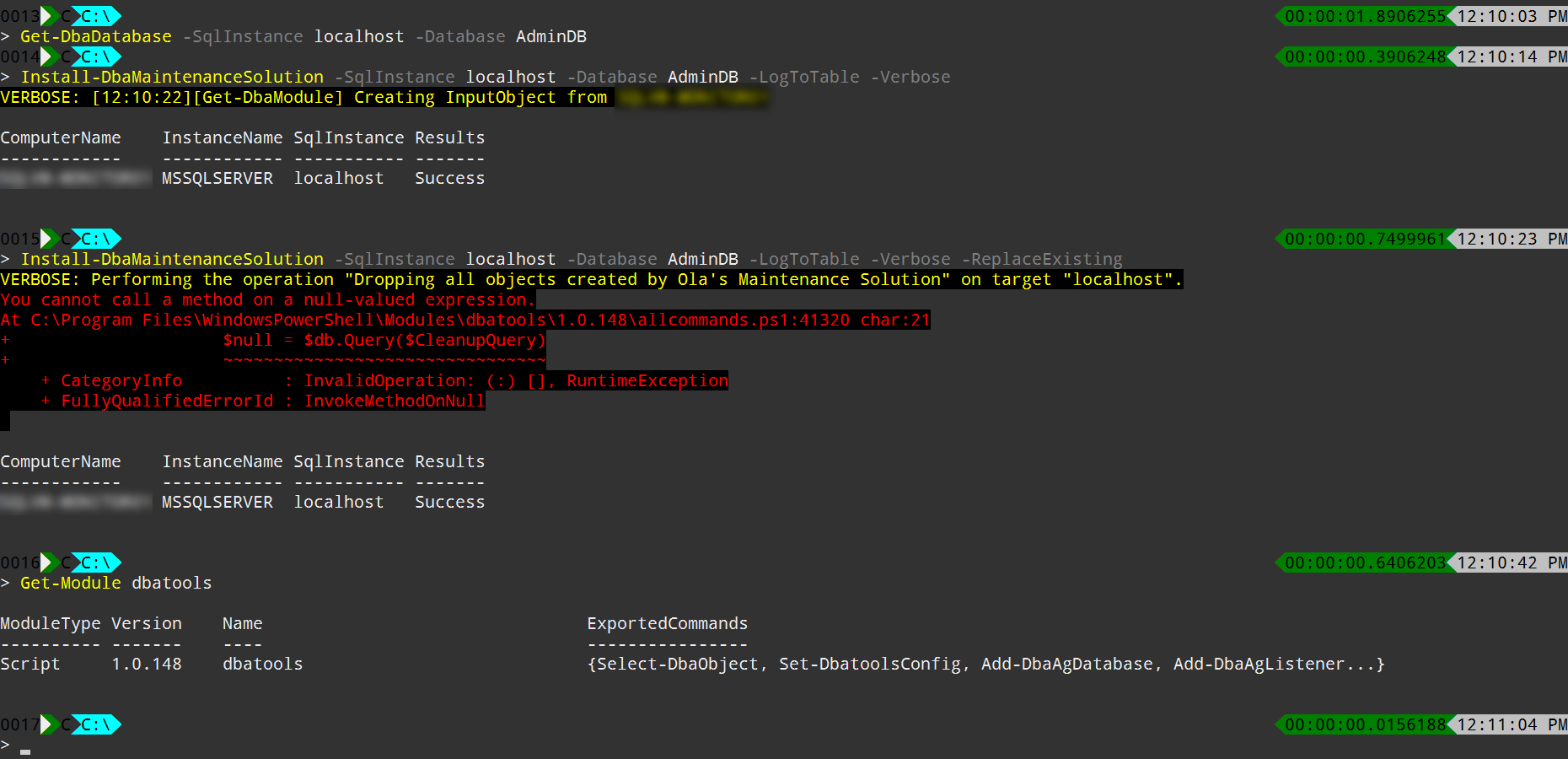 [Bug] Install-DbaMaintenanceSolution returns Success when target database does not exist · Issue ...