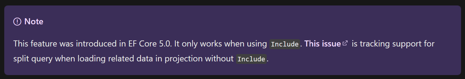 Updated split query notice · Issue #3660 · dotnet/EntityFramework.Docs · GitHub