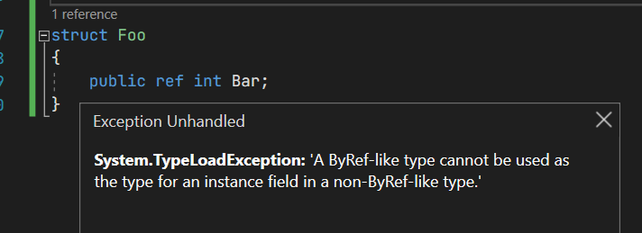 Incorrect TypeLoadException message for byref field in non-byref-like type · Issue #72090 ...