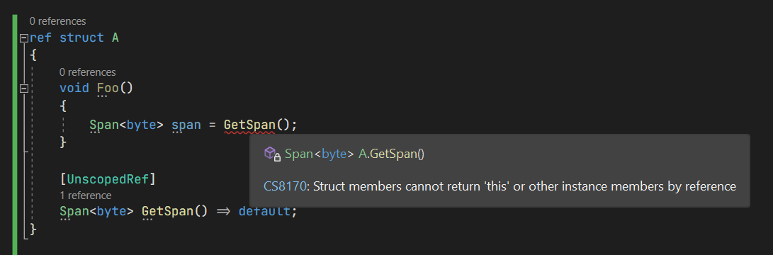 Incorrect CS8170 when calling [UnscopedRef] method to assign to a fixed local · Issue #63529 ...