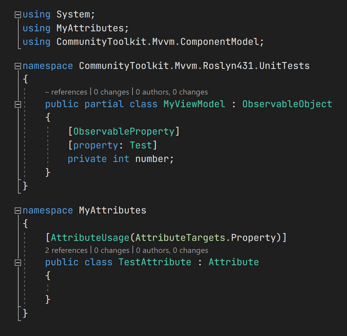 If using `[property: ...]` VS 2022 says `Using directive is unnecessary` · Issue #563 ...