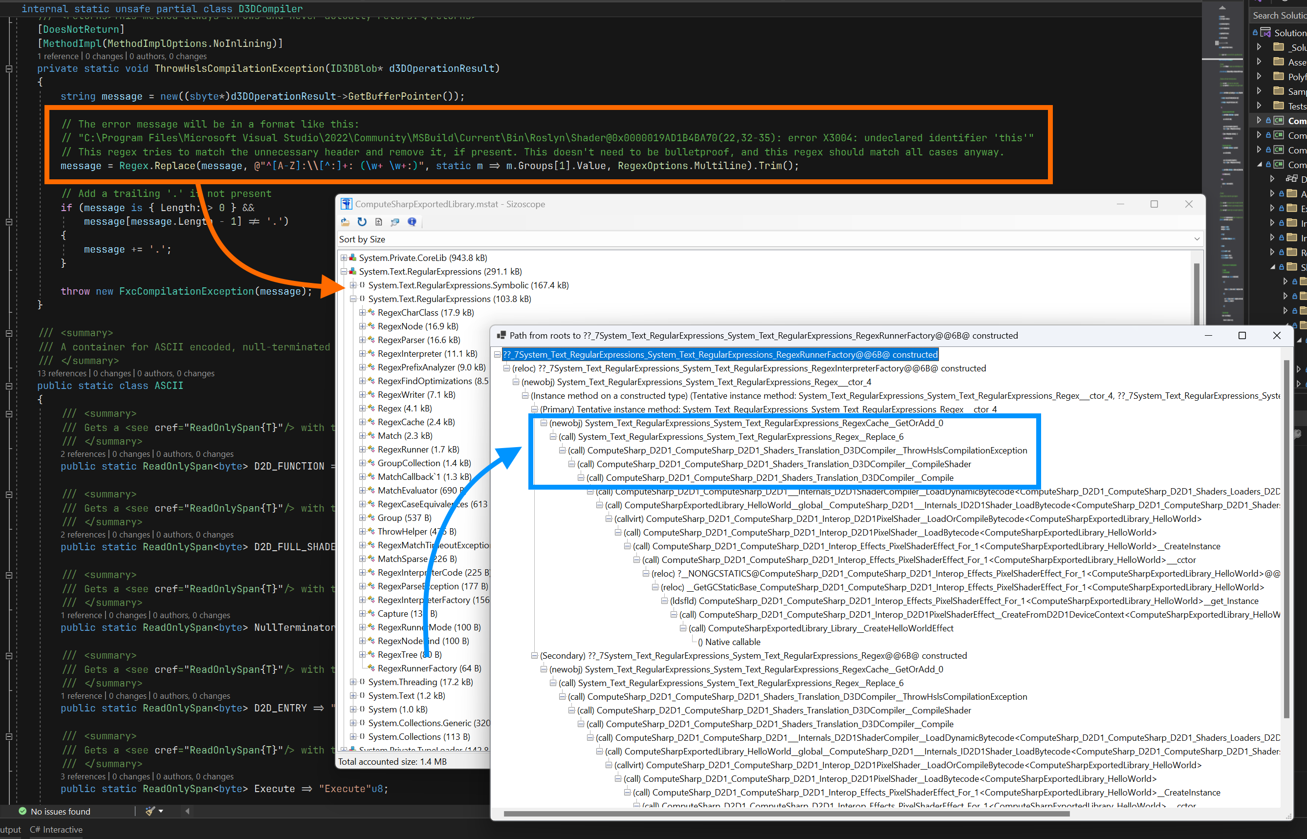 Regex use in D3DCompiler causes ~800 KB binary size increase with NativeAOT · Issue #550 ...