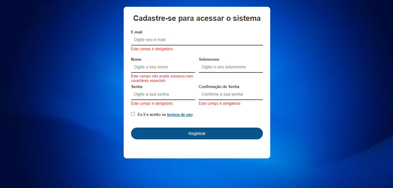 Github Renawmontanaritela Cadastro Tela De Cadastro Com Html Css E Validações Com Javascript