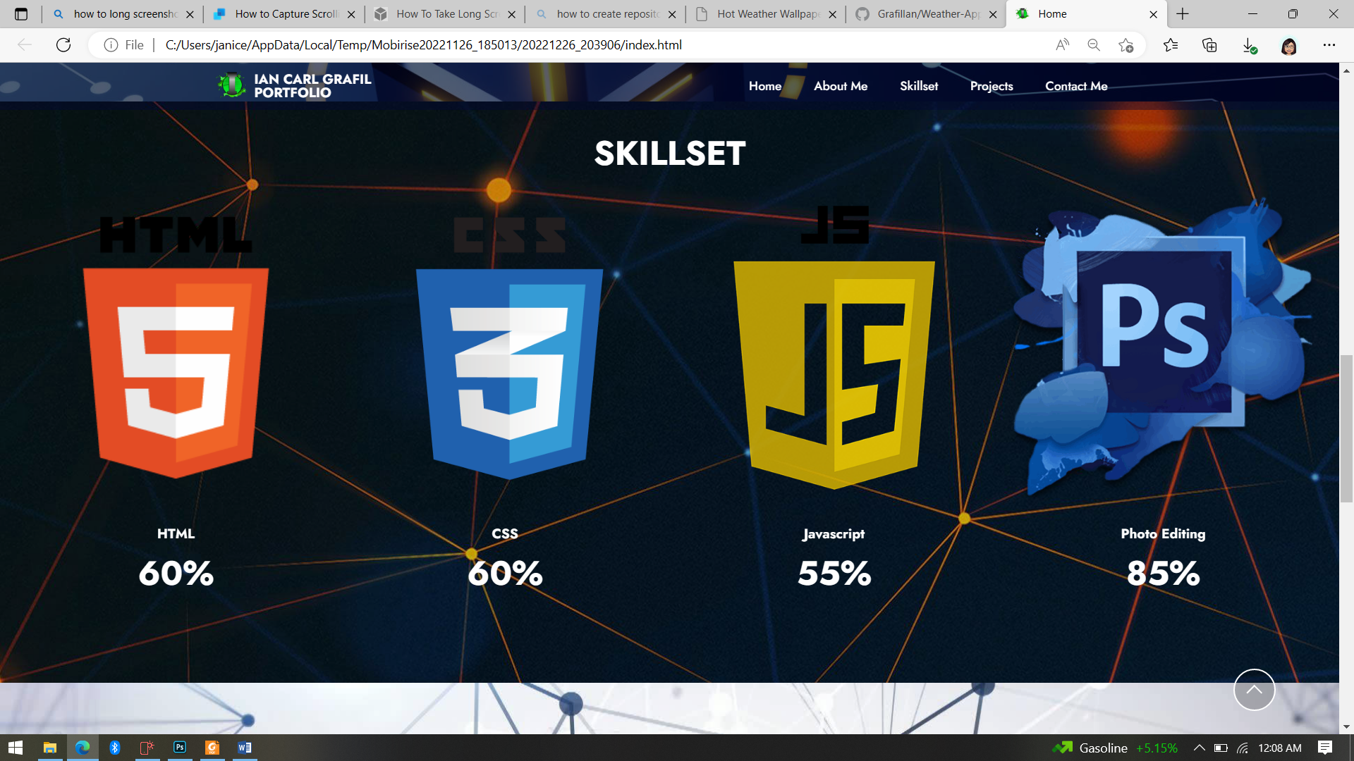 Github Grafilian Portfolio