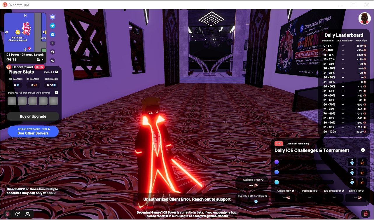 "Unauthorized client error" · Issue #180 · decentraland/explorer-desktop · GitHub