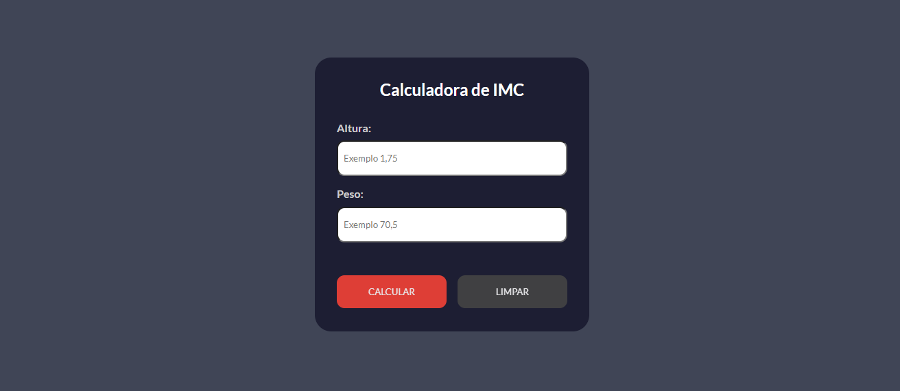 GitHub - WandersonHonorato/Calculator-IMC: Calculadora de IMC, responsável por realizar o ...