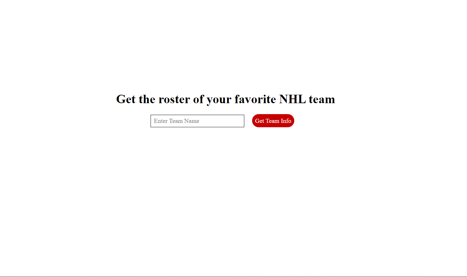 GitHub - drader622/nhl-rosters: App that asks user to enter NHL team and returns that teams ...