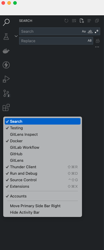 The Explorer Icon does not show on Activity Bar and when right click it ...