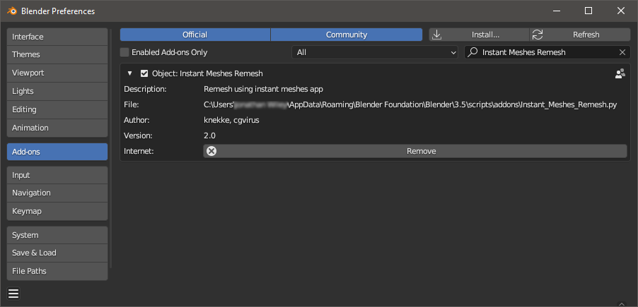 Unable to define path to Instant Meshes Executable on Windows · Issue #6 · cgvirus/Blender ...