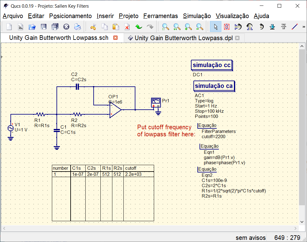 Incorrect cutoff frequency showing in graph -- sallen key example ...