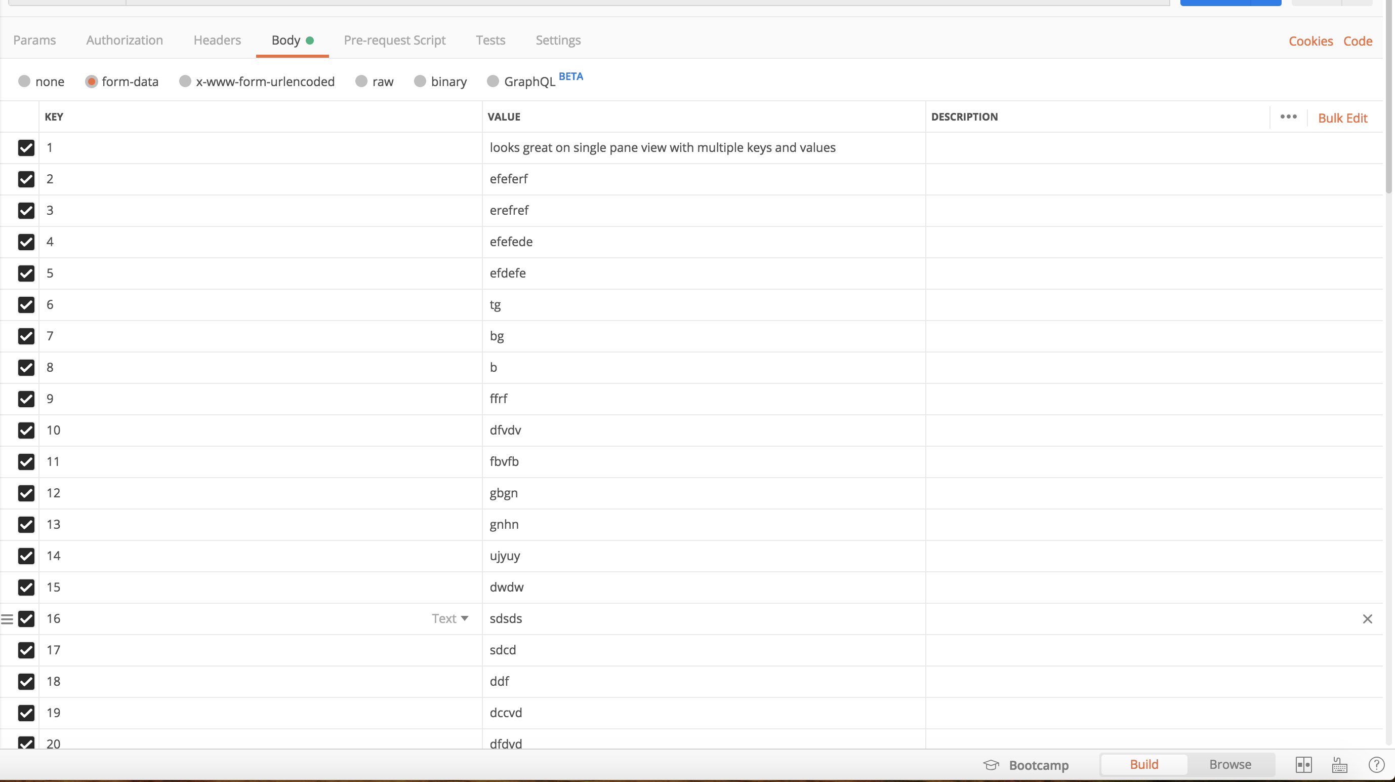 Broken/clumsy UI in "Two pane view" when form-data has multiple key/value pairs · Issue #8029 ...