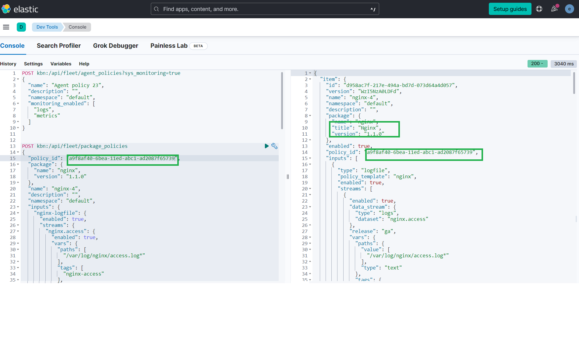 [Fleet]: Unable to add lower version integration through 'Preview API Request' button to a new ...