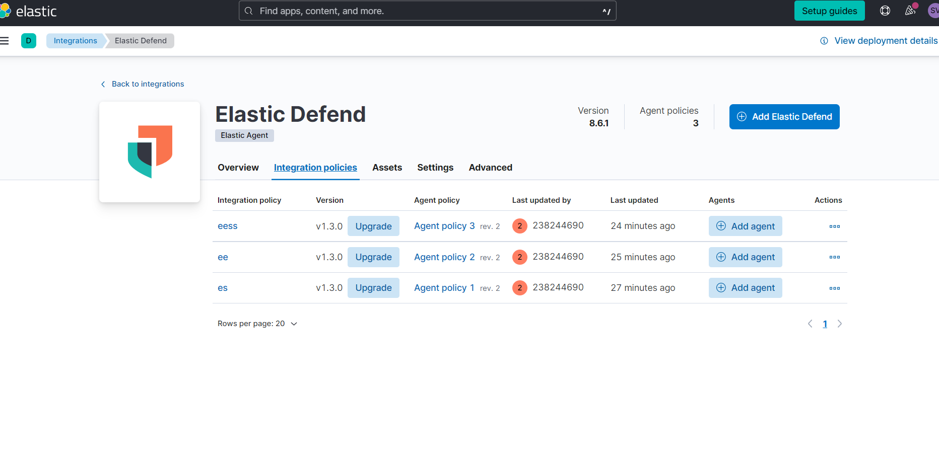 [Fleet]: `Elastic Defend` integration not upgraded in added agent policy even when Automatic ...
