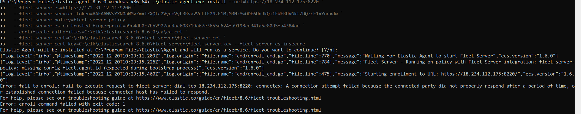 [Self-managed]: Unable to install fleet server using Production mode ...