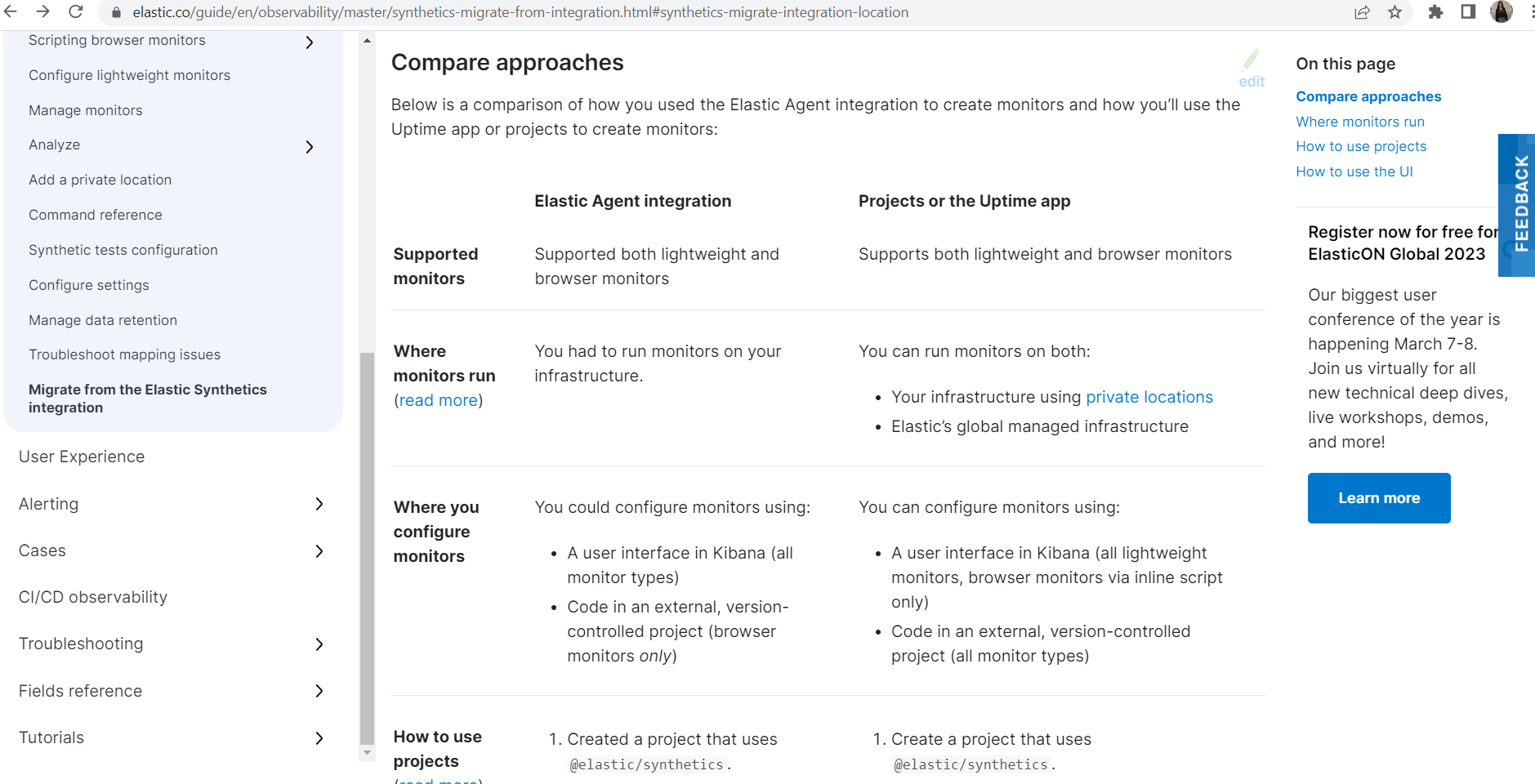 [Synthetics] Document migrating from Synthetics Integration to Private Locations/Project ...