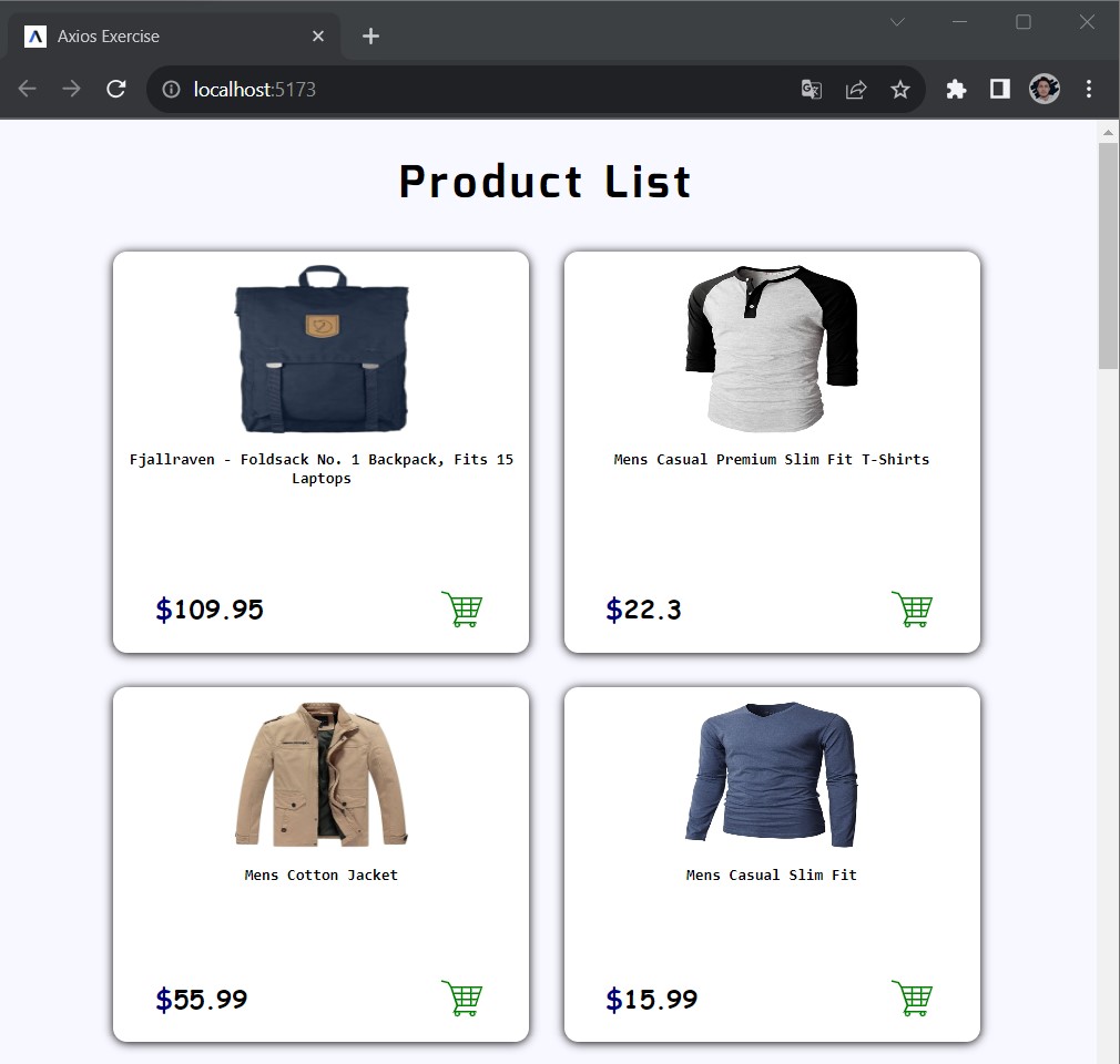 GitHub - ysnhasan1/Axios-Exercise: Creating a product list using Axios. GitHub - ysnhasan1/Axios-Exercise: Creating a product list using Axios.