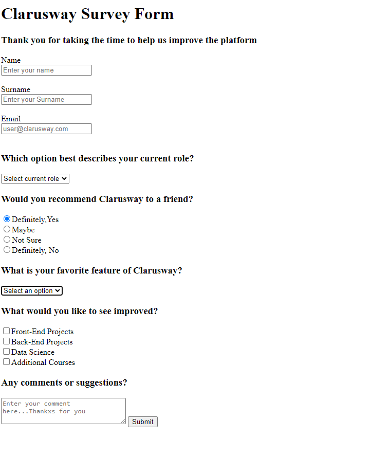 GitHub - irfansutlu/surveyform
