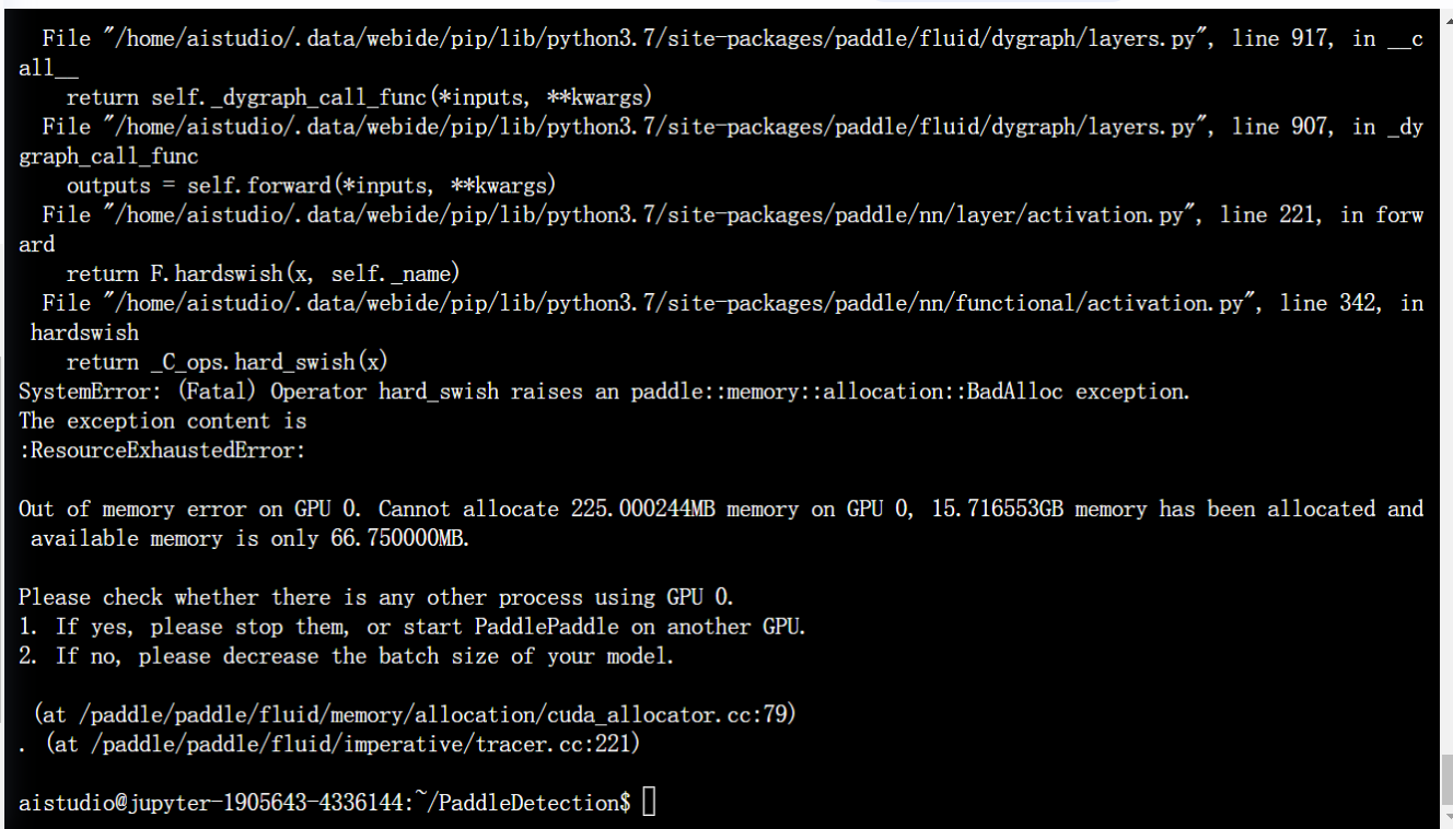 Picodetm416训练提示resourceexhaustederror: · Issue 6485 · Paddlepaddlepaddledetection · Github
