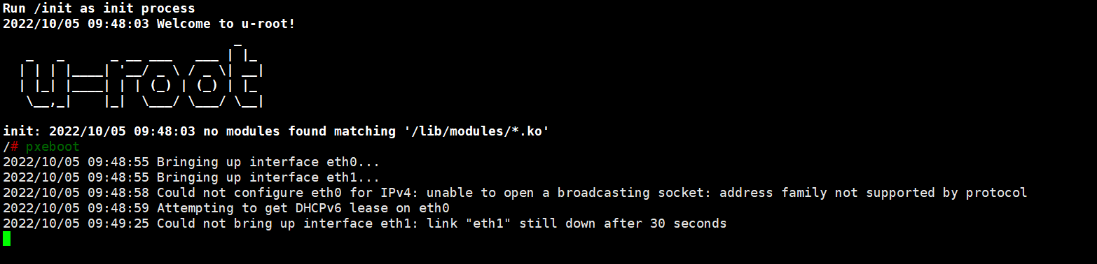 pxeboot/fbnetboot:could not run · Issue #2511 · u-root/u-root · GitHub