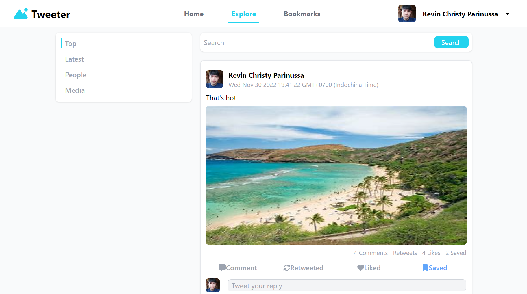 Github Kevincp17tweeter Reactjs This Project Is A Clone Of Twitter This App Uses Reactjs 