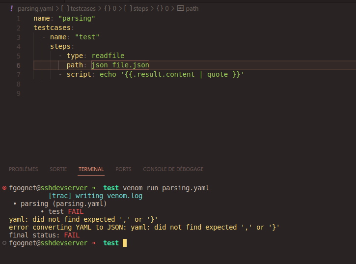 Missing escaping of "\" in json · Issue #581 · ovh/venom · GitHub