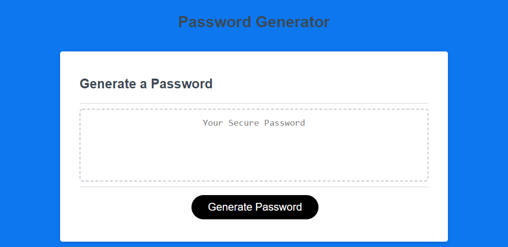 GitHub - Jesse115/Passwordgenerator