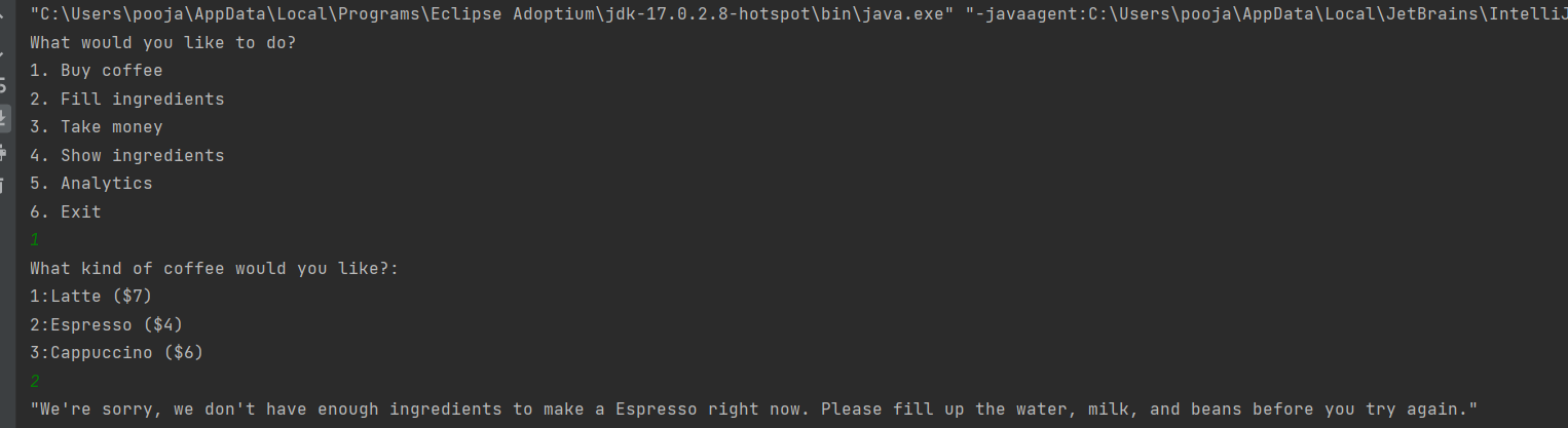 GitHub - poojagurnule/Coffee-Machine-Simulator