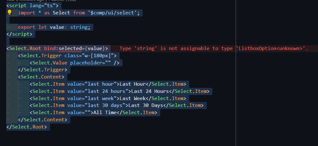 Unable to set Select component selected value · Issue #461 · huntabyte/shadcn-svelte · GitHub