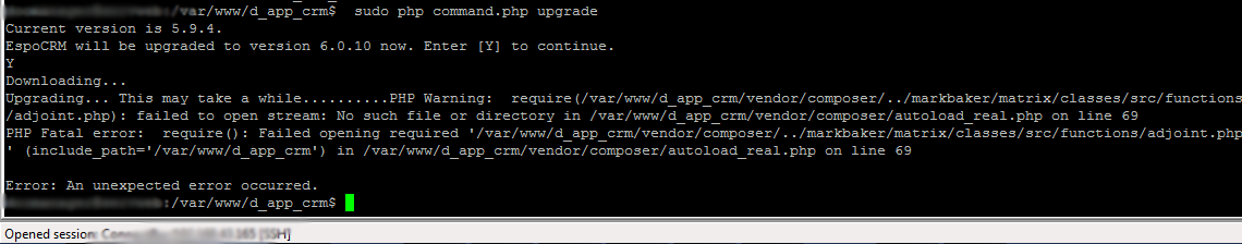 Cant upgrade to newer version · Issue #1975 · espocrm/espocrm · GitHub