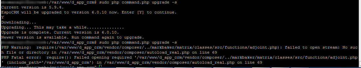 Cant upgrade to newer version · Issue #1975 · espocrm/espocrm · GitHub