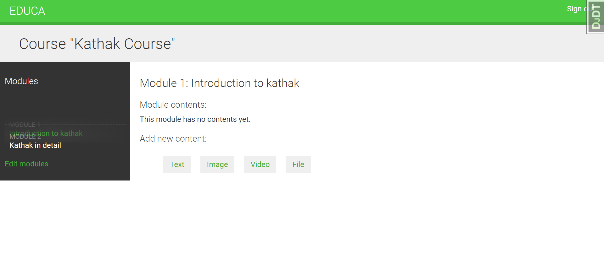 GitHub - LaxmansAryan/EDUCADjangoLearningPlatform: Educa is a Django-based e-learning platform ...