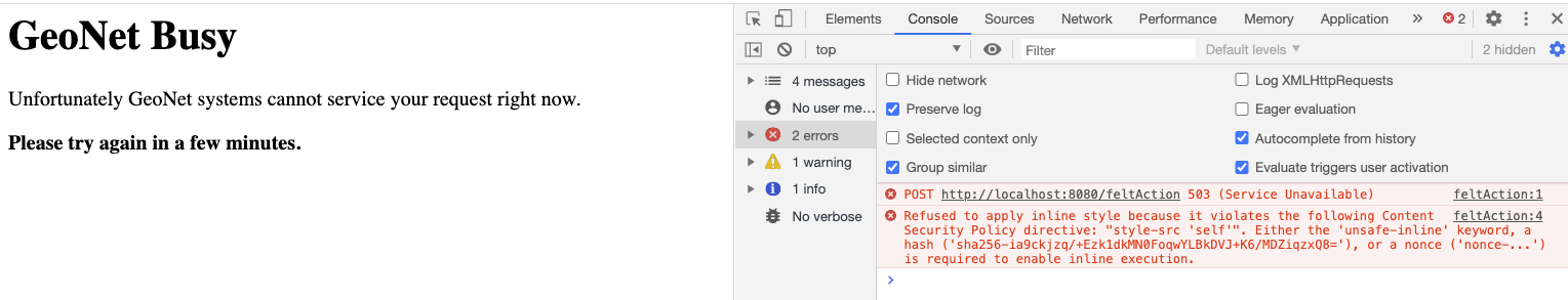 Weft: inline style in error pages · Issue #77 · GeoNet/kit · GitHub